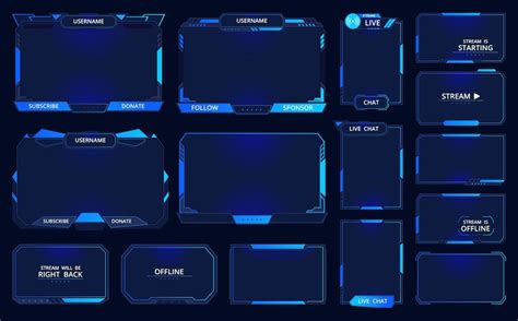 Premium Vector Game Stream Frames Futuristic Gamers Live Streaming