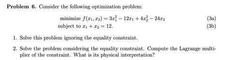 Solved Problem 6 Consider The Following Optimization