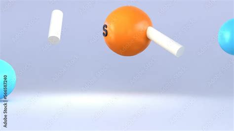 Hydrogen Sulfide H2s Water Molecule As Model Sulfur And Hydrogen Compound 3d Animation Stock