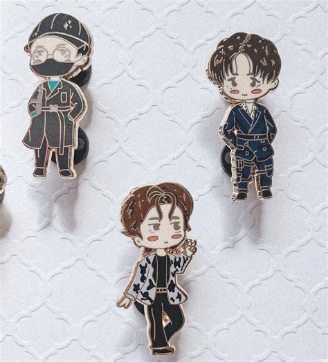 Instock Bts Chibi Fashion Pin Standard Etsy