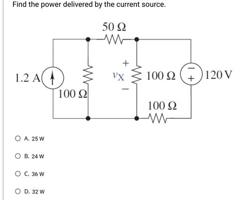 Solved Find The Power Delivered By The Current Source A