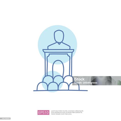 공개 연설 낙서 아이콘 개념 연단 기호 기호 벡터 일러스트에 정치인 공개 회의 연설자 기조연설에 대한 스톡 벡터 아트 및 기타 이미지 기조연설 스피커 연설가 Istock