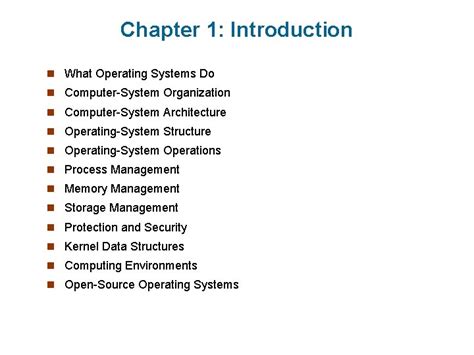 Operating System Chapter 1 Introduction N What Operating