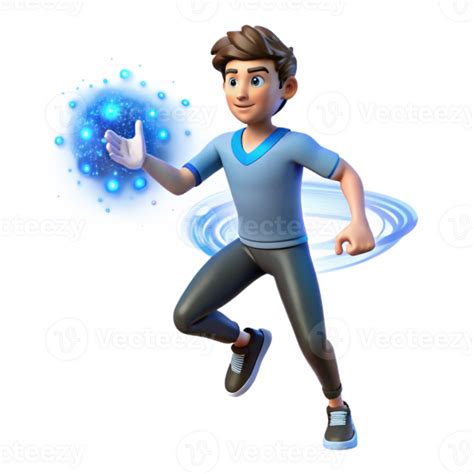 Stunning Creative Man Teleporting Particle Effect Blue Light Cutout Detailed 58041447 PNG