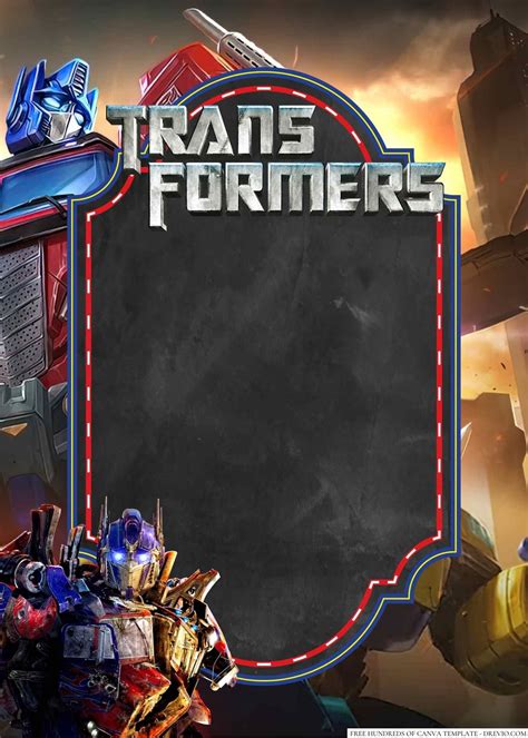 20 Transformers Canva Birthday Invitation Templates Transformer Birthday Transformers