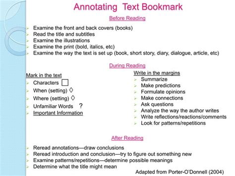 Annotating Text A Powerful Reading Tool Pptx