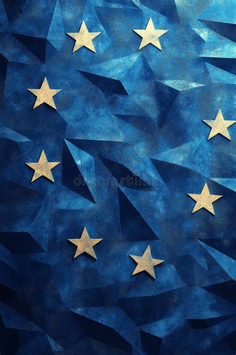 Abstract Blue Geometric Pattern Showcasing Varied Triangular Shapes And
