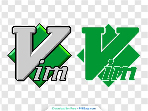 Vim Code Editor Logo Kit Green Diamond Modern Design Free Png Pngate