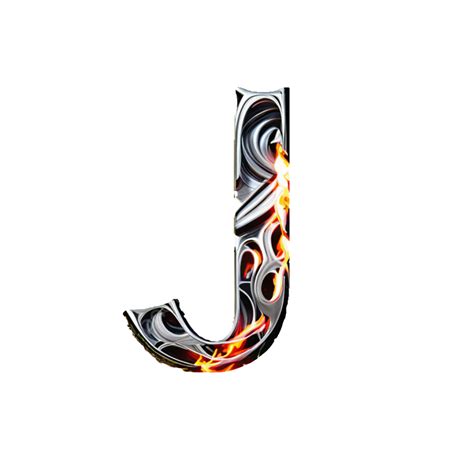 Metallic Text With Fire Effect J Alphabet A To Z Letters Llic Text