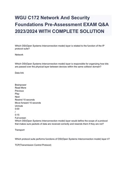 wgu c172 network and security foundations pre assessment exam qanda 2023