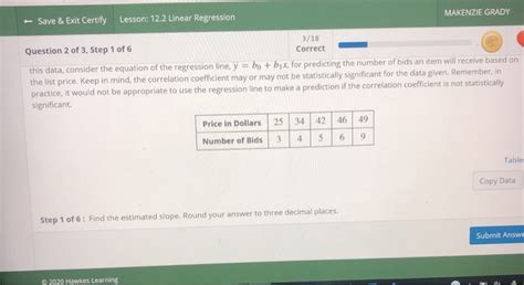 solved save and exit certify lesson 12 2 linear regression
