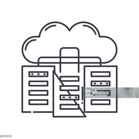 서버 컴퓨터 아이콘 선형 격리 된 그림 얇은 줄 벡터 웹 디자인 기호 흰색 배경에 편집 가능한 스트로크와 개요 개념 기호 개체 그룹에 대한 스톡 벡터 아트 및 기타 이미지