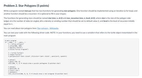 Solved Problem 2 Star Polygons 5 Points Write A Program