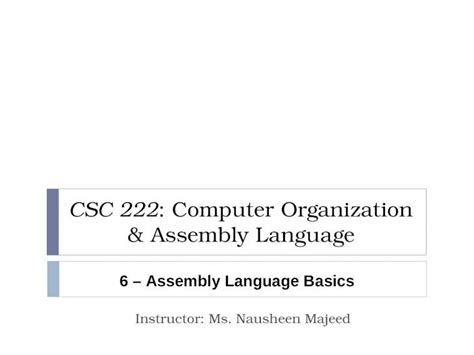 Ppt Assembly Language Basics Dokumentips