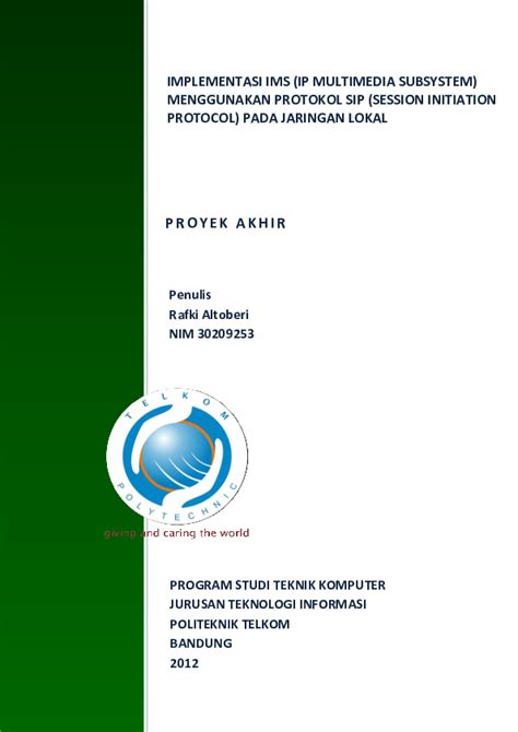 Pdf Implementasi Ims Ip Multimedia Subsystem Menggunakan Protokol Sip Session Initiaton