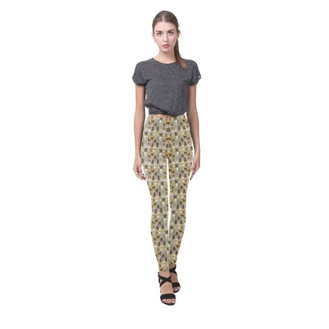 Poodle Leggings Tan Cassandra Womens Leggings Model L01 Id D1330567