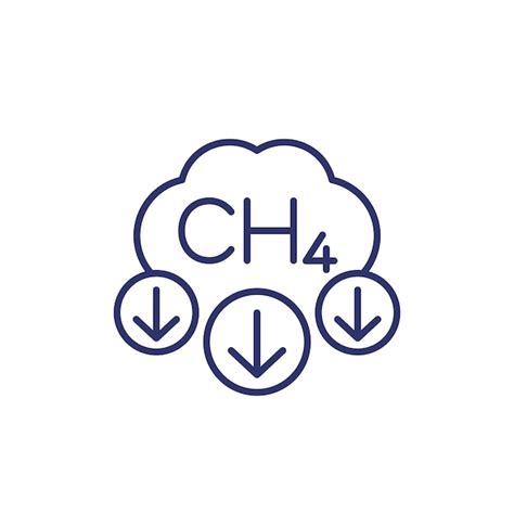 Premium Vector Methane Ch4 Emissions Reduction Line Icon