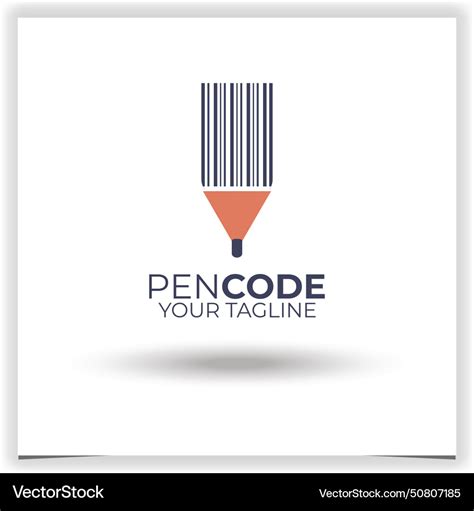Pen Code Logo Design Template Royalty Free Vector Image