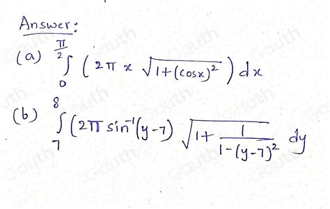 Solved The Given Curve Is Rotated About The Y Axis Set Up But Do Not Evaluate An Integral