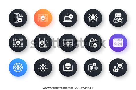 Cyber Attack Icons Phishing Risk Data Stock Vector Royalty Free
