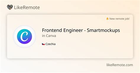 📩 frontend engineer smartmockups at 🏢 canva 📍remote job in 🇨🇿