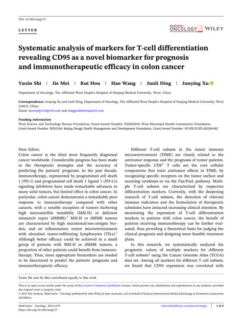 pdf systematic analysis of markers for t‐cell differentiation