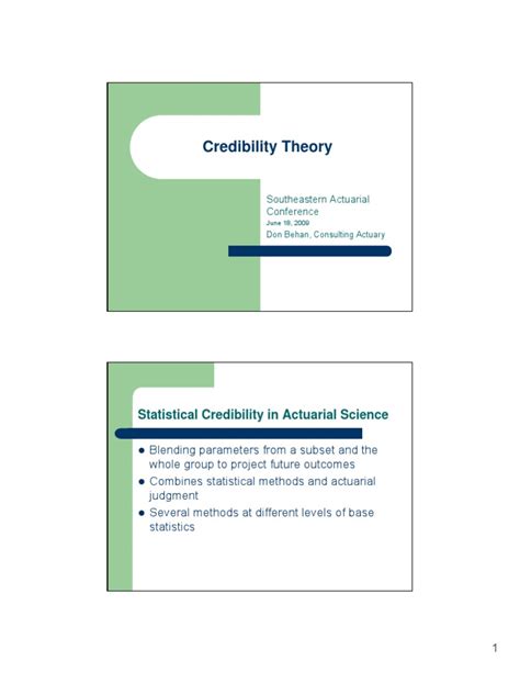 Credibility Theory Pdf