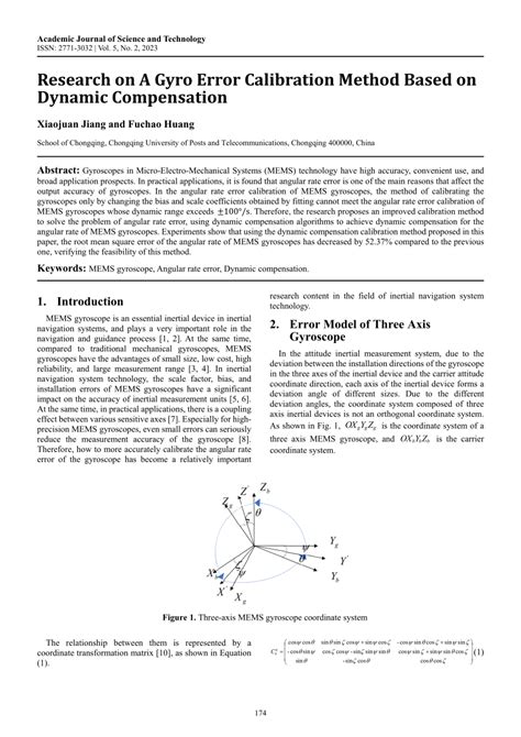 PDF Research On A Gyro Error Calibration Method Based On Dynamic Compensation