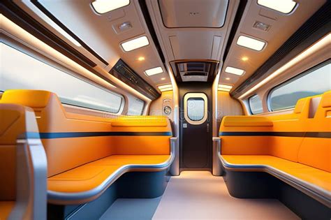 Inside A High Speed Modern Train Interior Ai Generated Stock Illustration Illustration Of