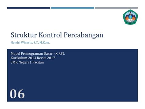 Materi Pemrograman Dasar Struktur Kontrol Percabangan Pdf
