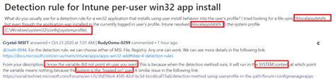 Detection Rules User Context Uninstall Intune