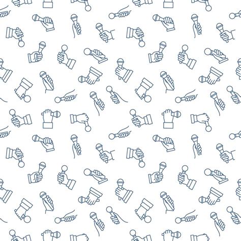 Microphone In Hand Vector Creative Linear Seamless Pattern 13091621 Vector Art At Vecteezy