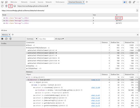 Debug Memory Leaks With The Detached Elements” Tool