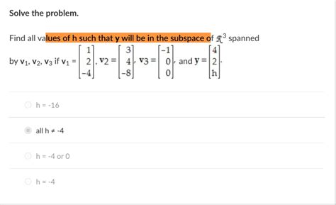 answered find all values of h such that y will… bartleby