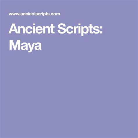 Ancient Scripts Maya