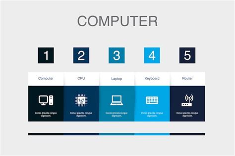 Premium Vector Computer Cpu Laptop Keyboard Router Icons Infographic