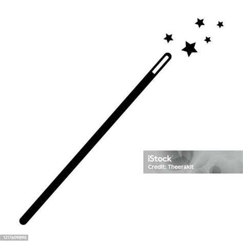 흰색 배경에 마법 지팡이 아이콘 플랫 스타일 웹 사이트 디자인 로고 응용 프로그램 Ui에 대한 요정 지팡이 아이콘 마법의 지팡이