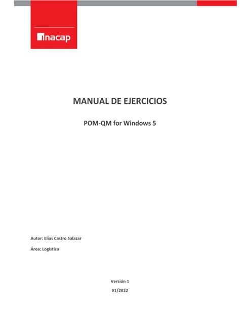 Manual Pom Qm V1 Descargar Gratis Pdf Inventario Software