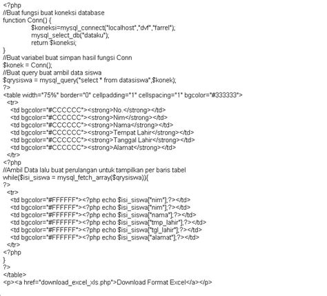 Another Side Of Me Membuat Download File Excel Dari Data Mysql Php