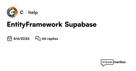 entityframework and supabase c