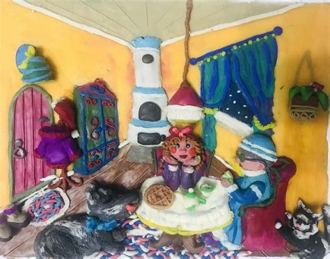 Иллюстрация Красная шапочка в гостях у бабушки в стиле