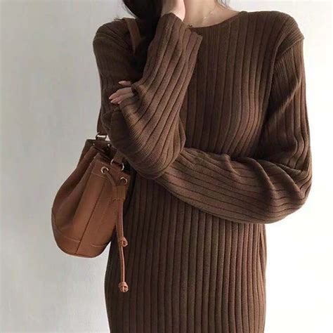 Женское вязаное длинное платье элегантное женское однотонное платье свитер с круглым вырезом