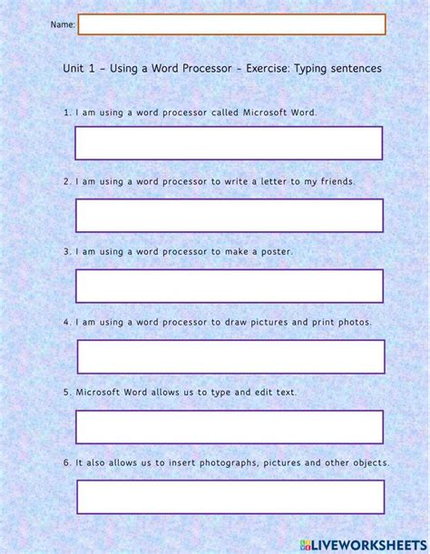1905438 Word Processor Teacherirni Liveworksheets