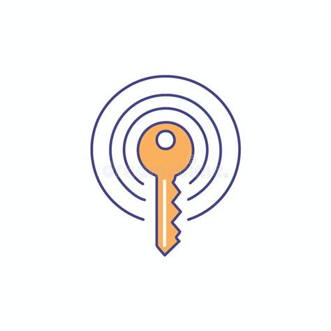 Wireless Key Icon Modern Icon Of A Wireless Key Representing Secure