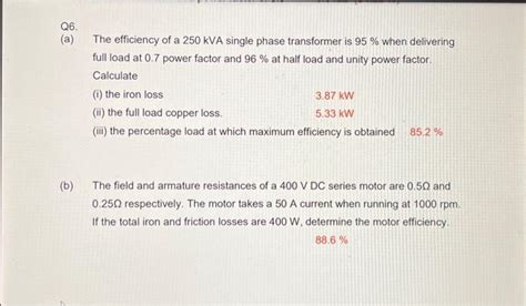 The Efficiency Of A 250 Kva Single Phase Transformer
