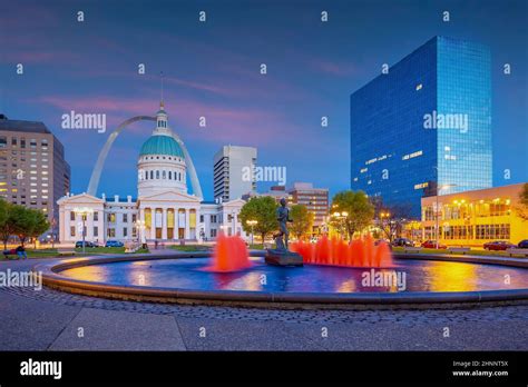 Downtown St Louis City Skyline Cityscape Of Missouri In Usa Stock