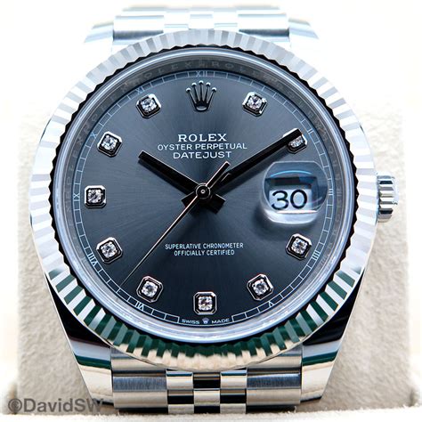 Fs Nib Rolex 126334 Datejust 41mm Slate Diamond Dial Jubilee Bracelet