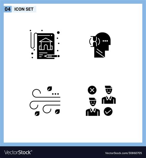 Modern Set 4 Solid Glyphs Pictograph Royalty Free Vector