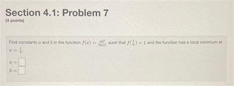 solved section 4 1 problem 7 4 points find constants a