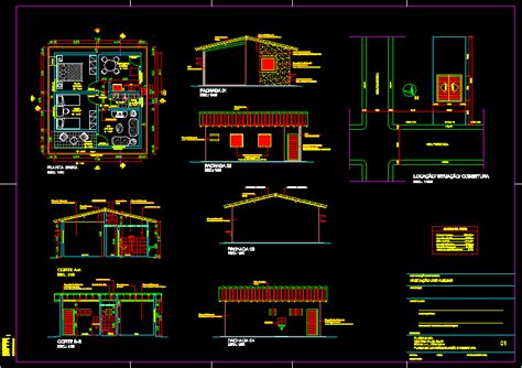 Planos De Proyecto Unifamiliar Popular En DWG AUTOCAD Vivienda Unifamiliar Proyectos En